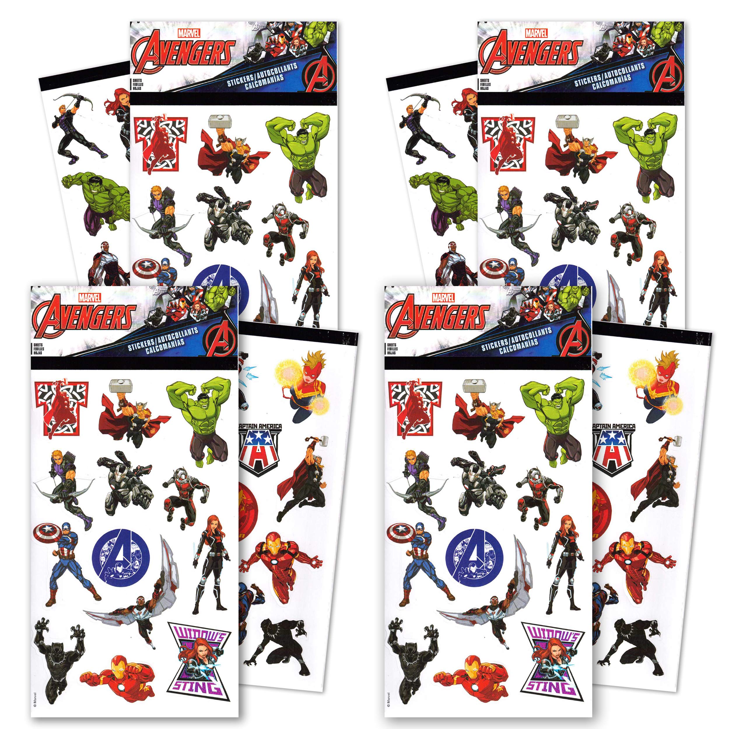 Marvel Avengers Stickers for Kids ~ 100 Avengers Superhero Stickers for Superhero Party Supplies Party Favors Featuring Capt. America, Iron Man, Thor