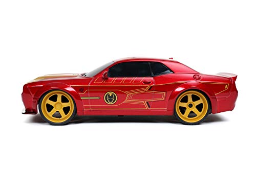 Jada Toys Marvel 1:16 Iron Man 2019 Dodge Challenger SRT Hellcat RC Remote Control Car 2.4GHz, Toys for Kids and Adults, Red