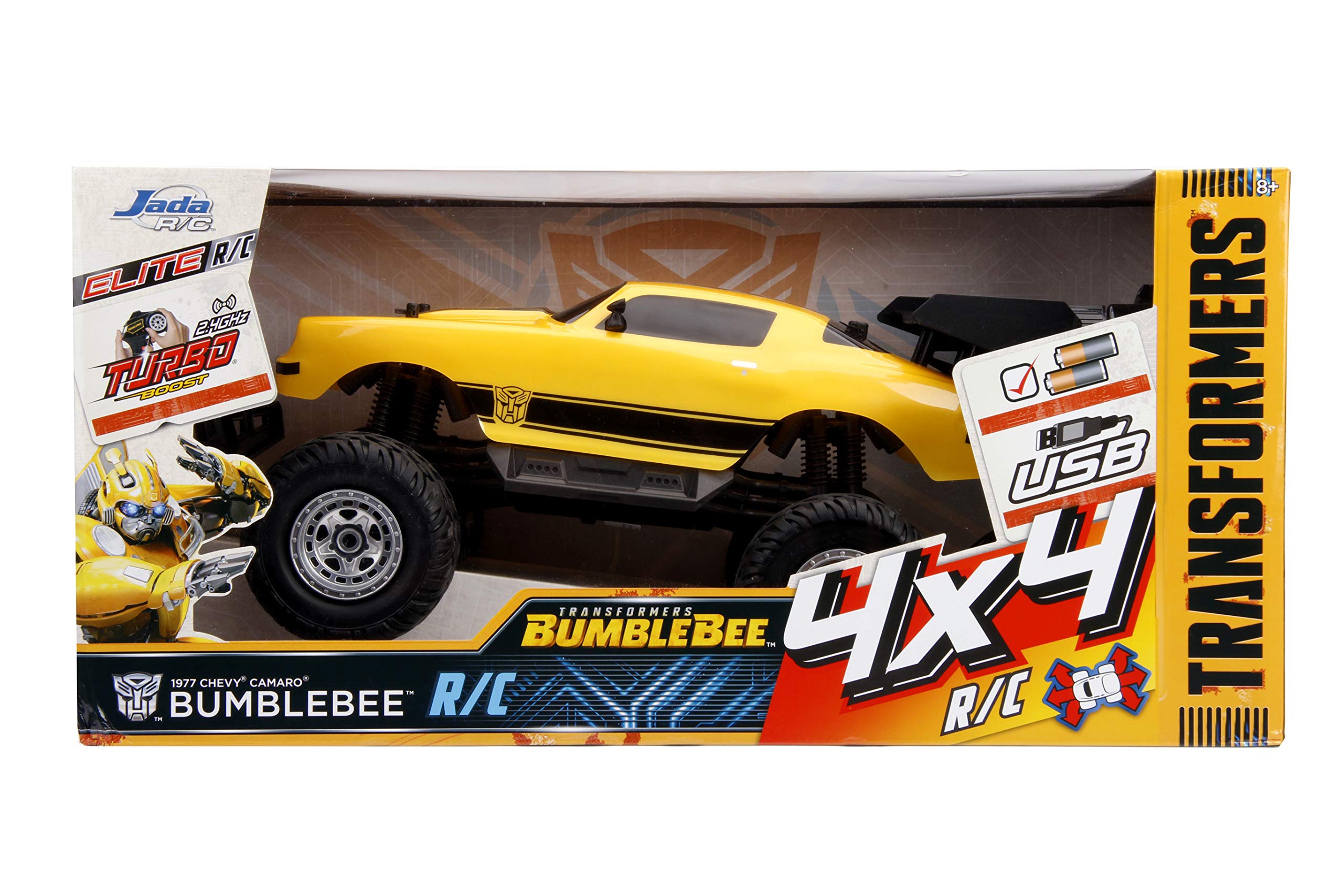 Jada Toys Transformers Bumblebee 1977 Chevy Camaro Elite Off Road 4x4 RC , Yellow