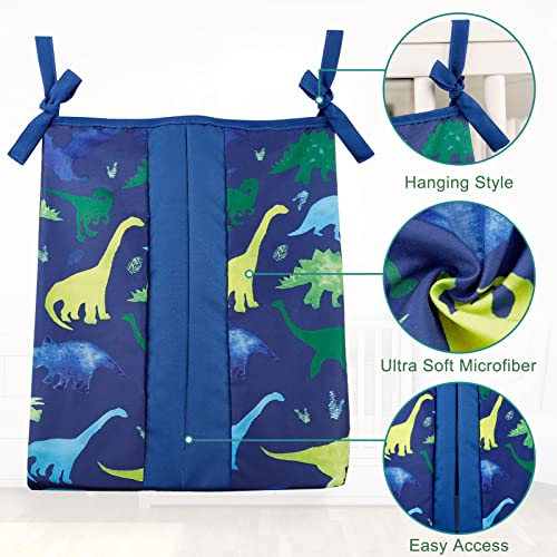 TANOFAR Nursery Diaper Stacker, Dinosaur Diaper Organizer, 2pcs Diaper Stacker Boys, Easy Access & Dustproof Diaper Bag Portable Hand, Dinosaur