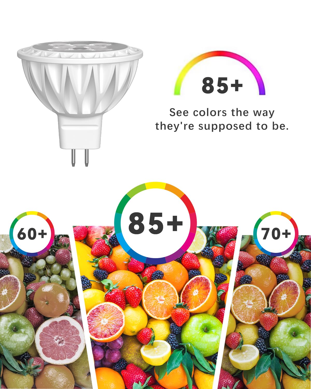 GOHDLAMP MR16 LED Bulbs 50W Halogen Equivalent Landscape Light Bulbs, 2700K Warm White 5W GU5.3 MR16 12V Spotlight Bulb, Non-Dimmable 38° Beam Angle for Landscape, Recessed, Track Lighting 6 Pack