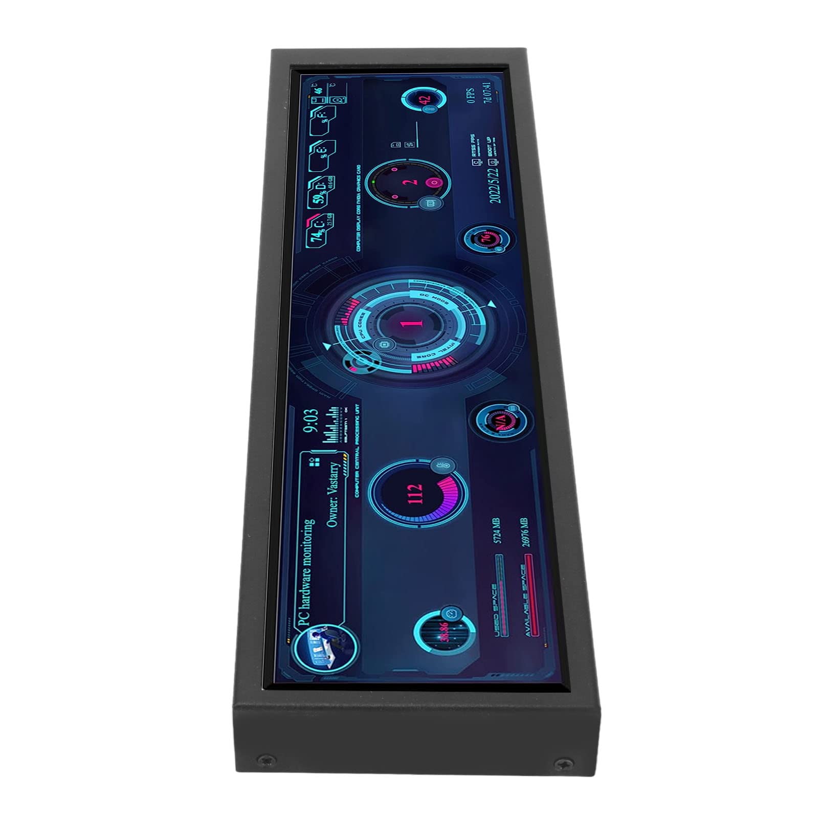 Bewinner 8.8 Inch AIDA64 PC CPU RAM HDD Data Monitor, 8.8 Inch CPU Hardware Temperature Monitor 1920x480 LCD Screen for PC ARGB Computer case Secondary Screen