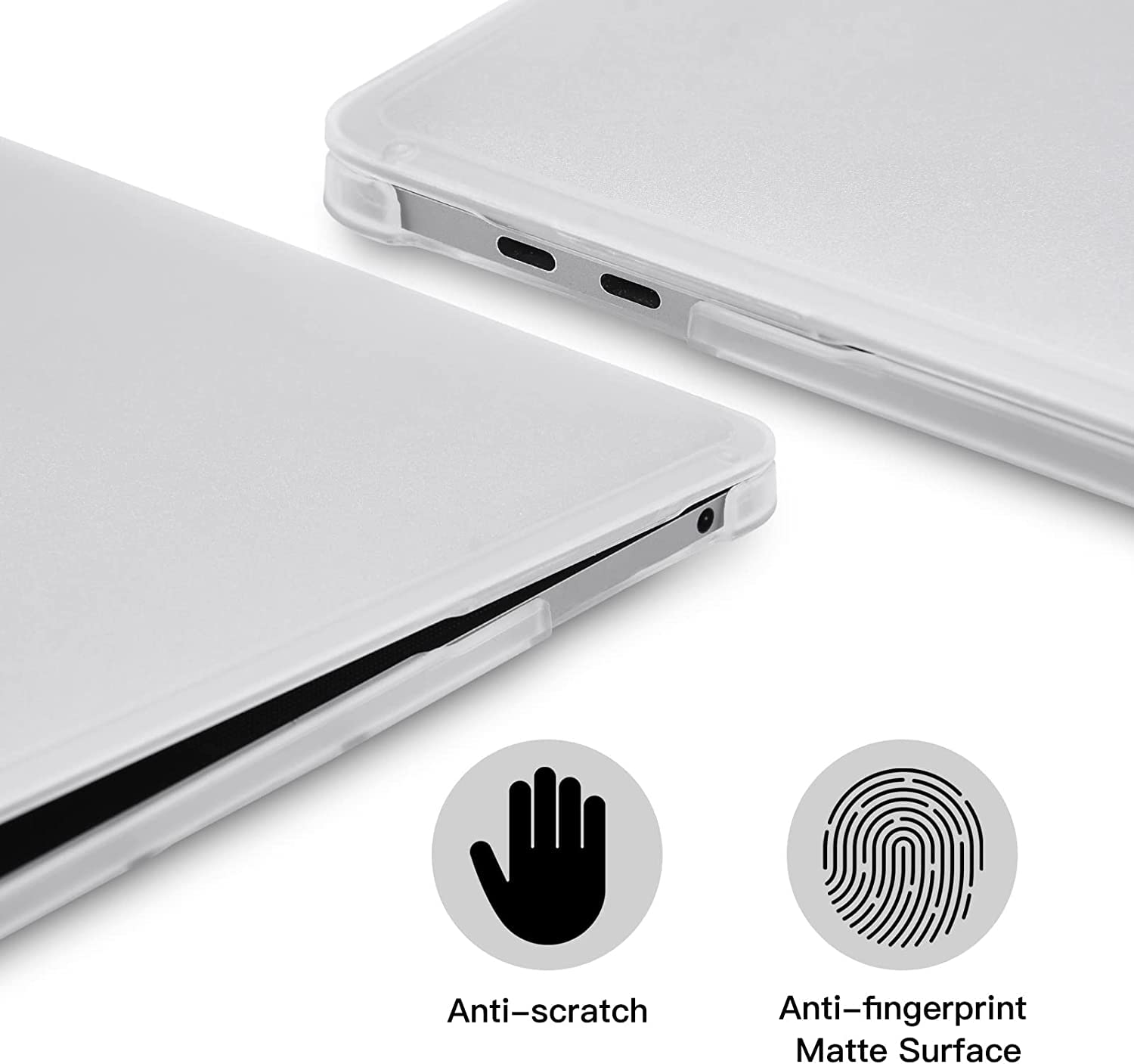 BlueSwan New Upgraded MacBook Air 13 inch Case 2018-2021 Model M1 A2337 A2179 A1932, Anti-Cracking and Anti-Fingerprint Hard Shell Case, TPU+PC, Frosted Clear
