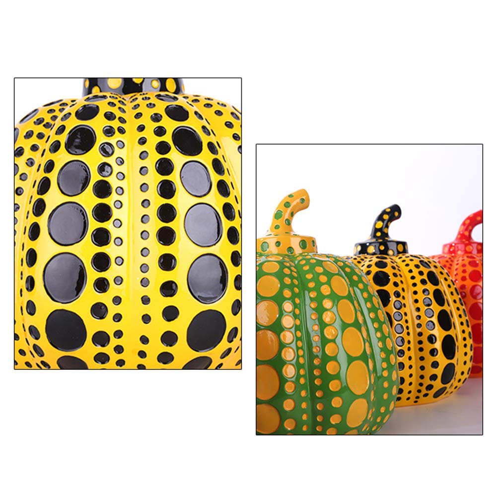 JSMY Cestbon Sculpture Decoration Statue Kusama Yayoi Pumpkin Artists Modern Sculpture Dot Art Home Decor Accessories Office Art Wedding Statue,Gold