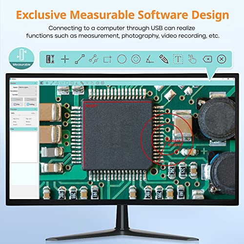 Hayve 7" LCD Digital Microscope, 1200X Magnification for Coin PCB Circuit Repair Soldering, 12MP Camera Sensor Coin Microscope,32GB TF Card,Wired Remote, 10 LED Light, Compatible with Windows/Mac OS