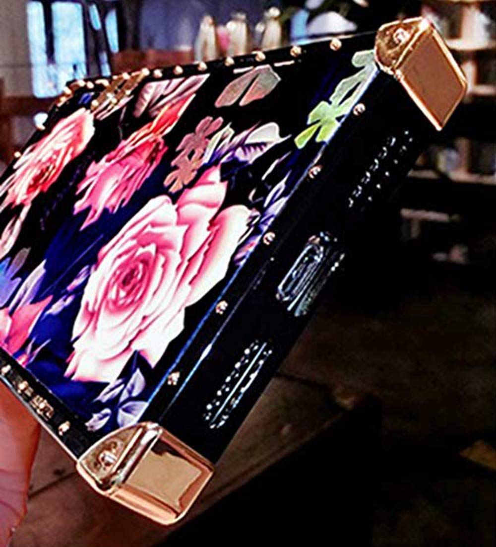 Babemall Compatible for Samsung Note 20 Ultra 5G Case, Elegant Blu-ray Square Flower Floral Shockproof Phone Case for Women Girls,Protective Back Cover (Flower 3)