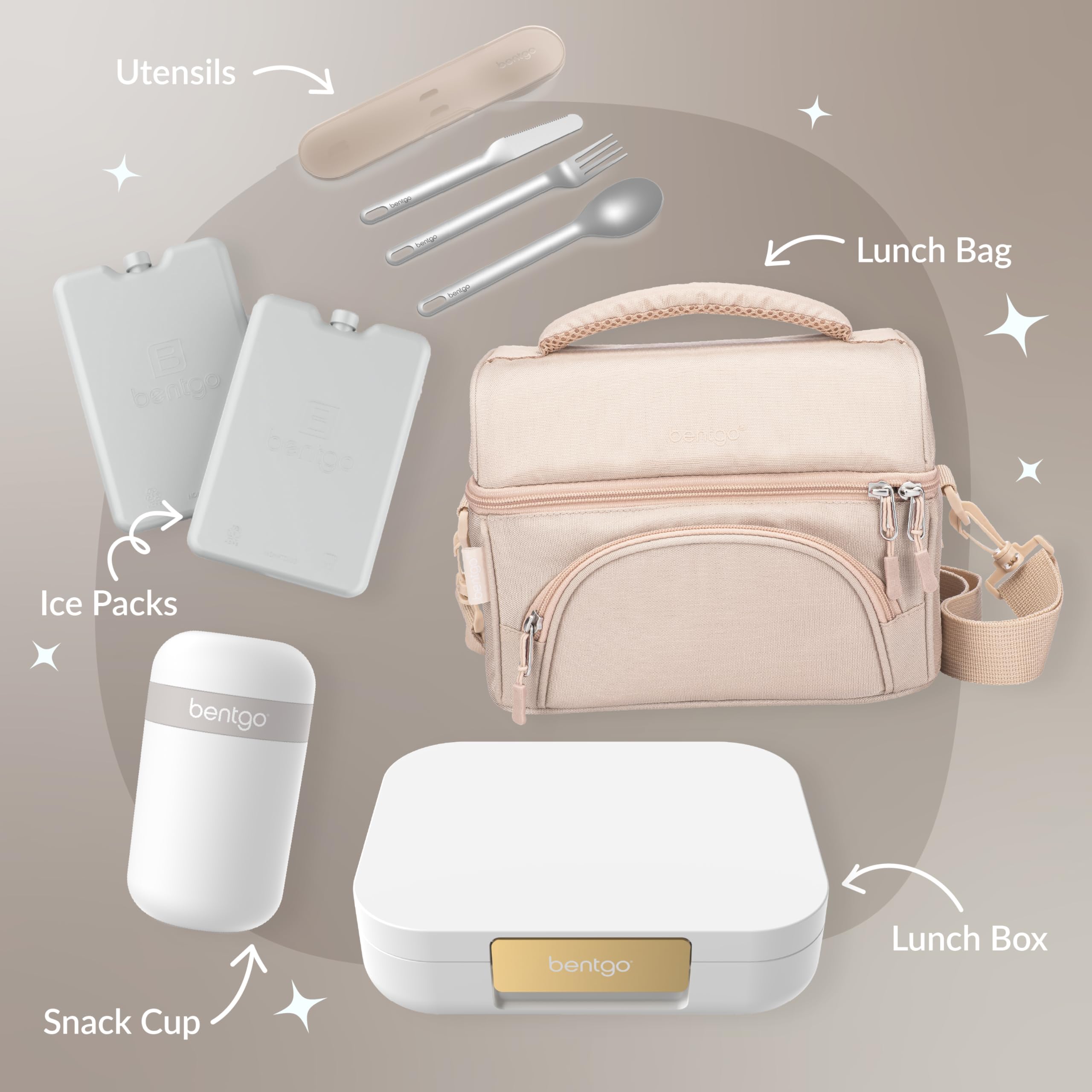 Bentgo® Modern - Leak-Resistant Bento Lunch Box For Adults, Teens, & Larger Appetites; Reusable BPA-Free Meal Prep Container with 3 or 4 Compartments, Dishwasher/Microwave Safe; 44oz (White)