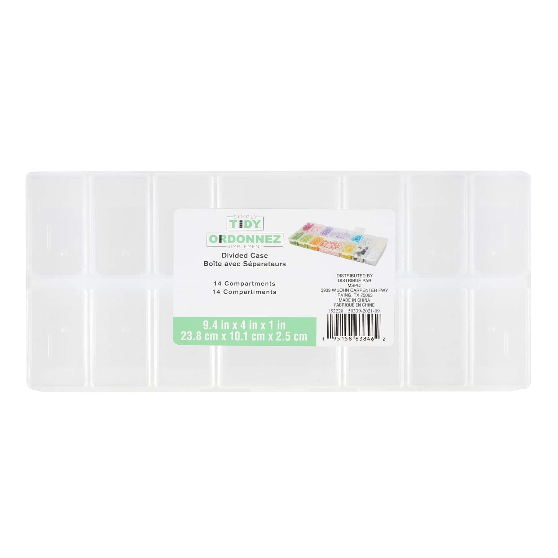 Clear 14-Compartment Flip Top Bead Organizer by Bead Landingā¢
