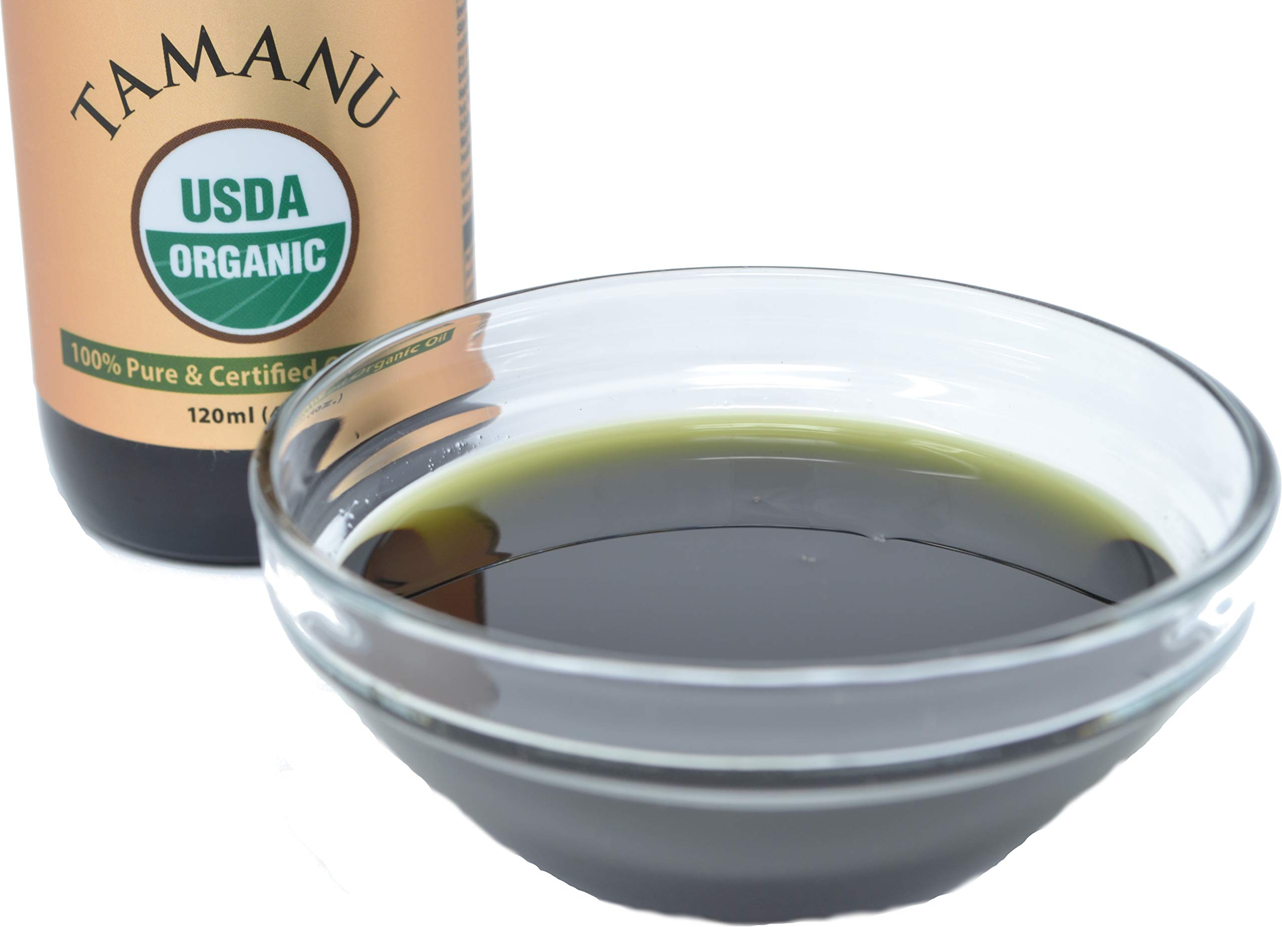 Prime Natural Organic Tamanu Oil - USDA Certified, 100% Pure, Cold Pressed, Unrefined, Virgin (4oz / 120ml) for Face, Hair & Skin Care - Natural Moisturizer
