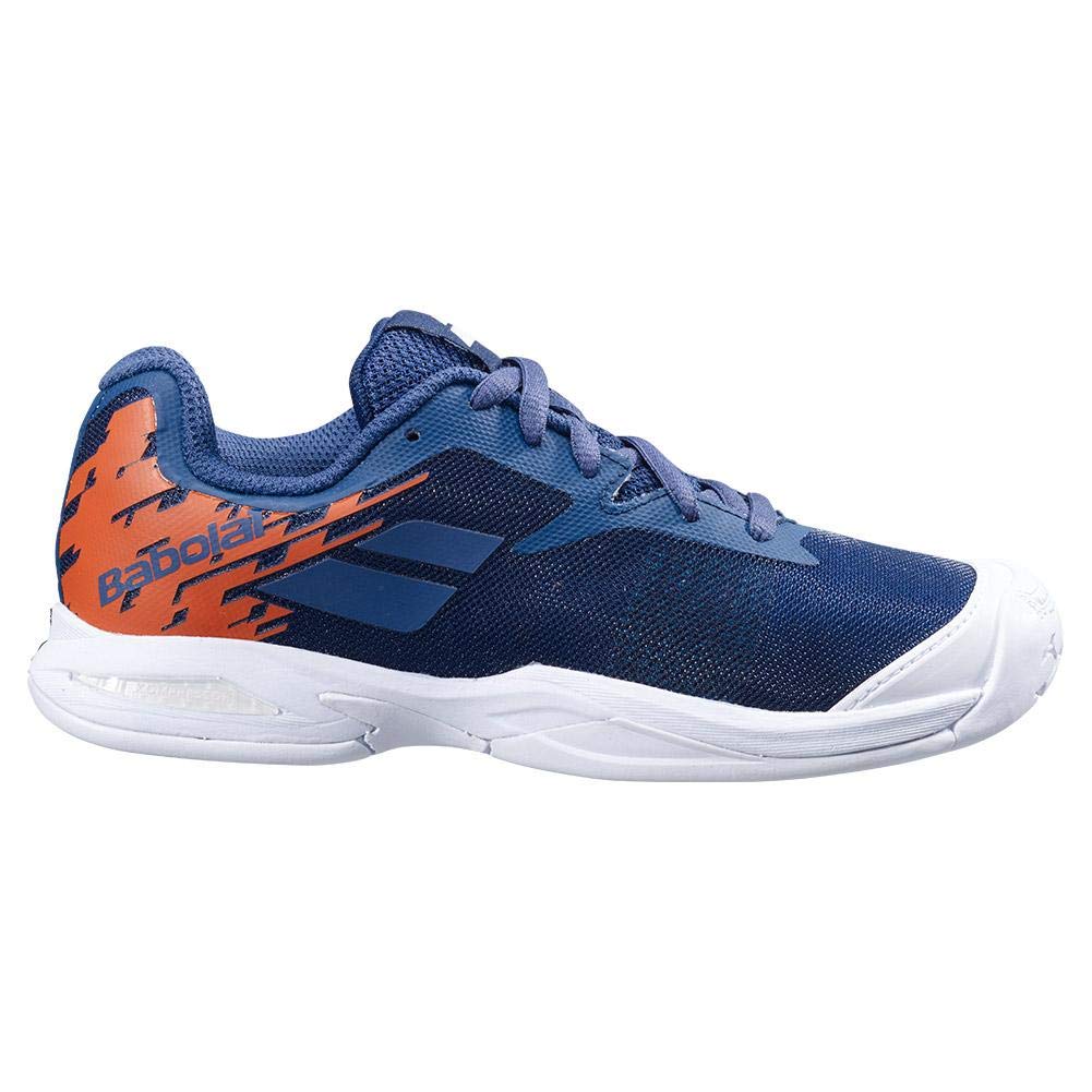 Babolat Junior Jet All Court Tennis Shoes (White/Pureed Pumpkin, Numeric_1_Point_5)