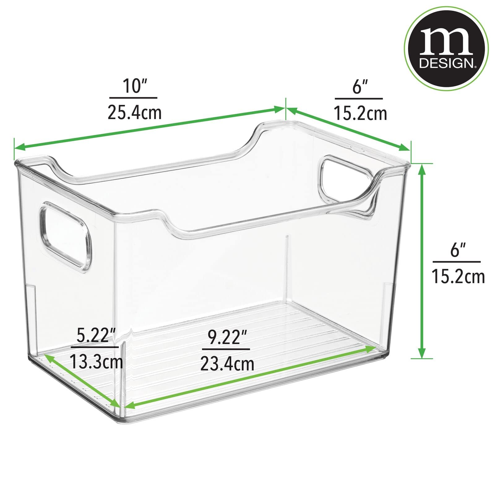 mDesign Deep Plastic Storage Organizer Storage Bin, Game and Comic Organization for Cabinet, Playroom, or Closet - Holds Video Games, Tablets, DVDs, or Controllers, Ligne Collection - 2 Pack - Clear