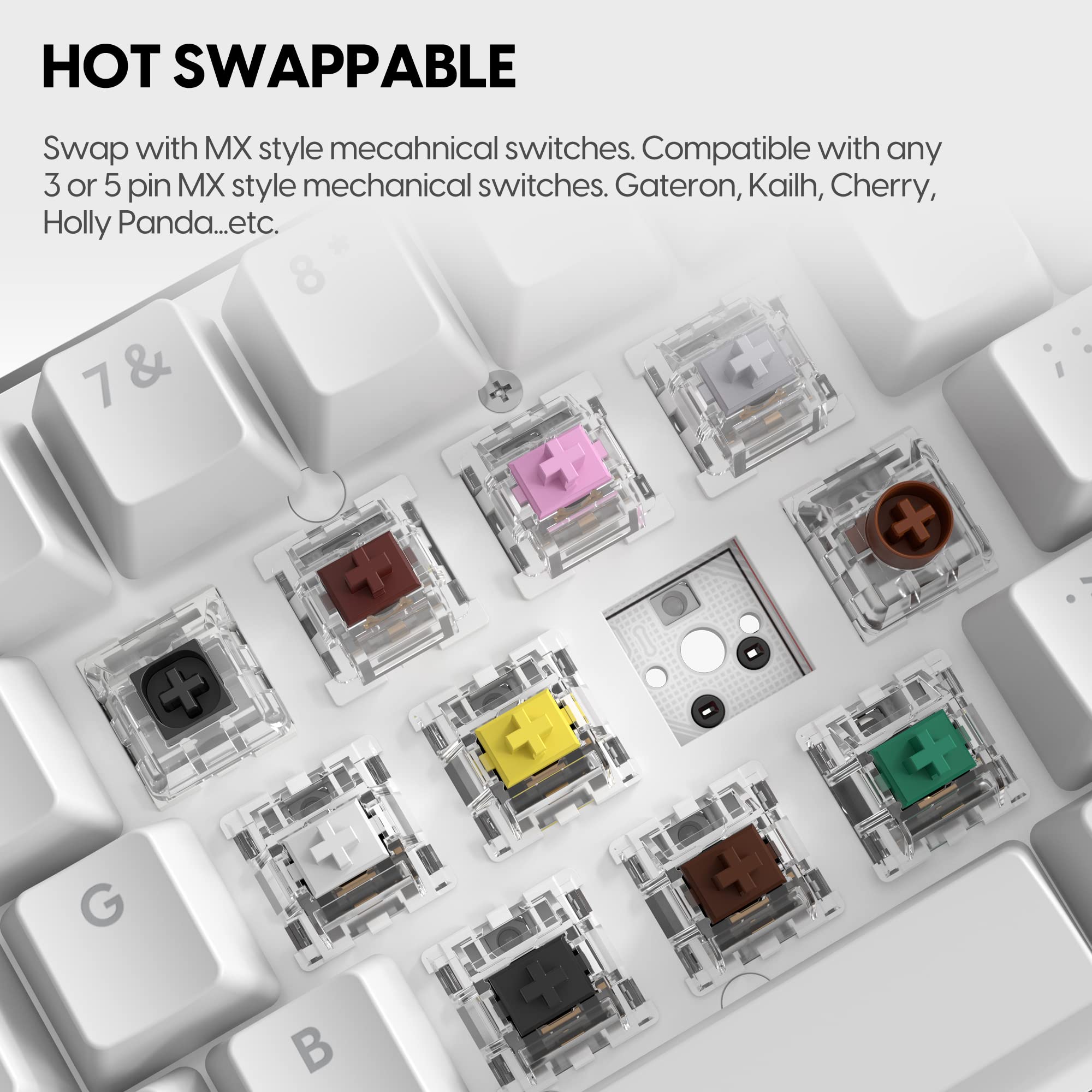 Pulsar Gaming Gears - PCMK Gaming Mechanical Keyboard ANSI Hot Swappable 60% (Barebone, White)