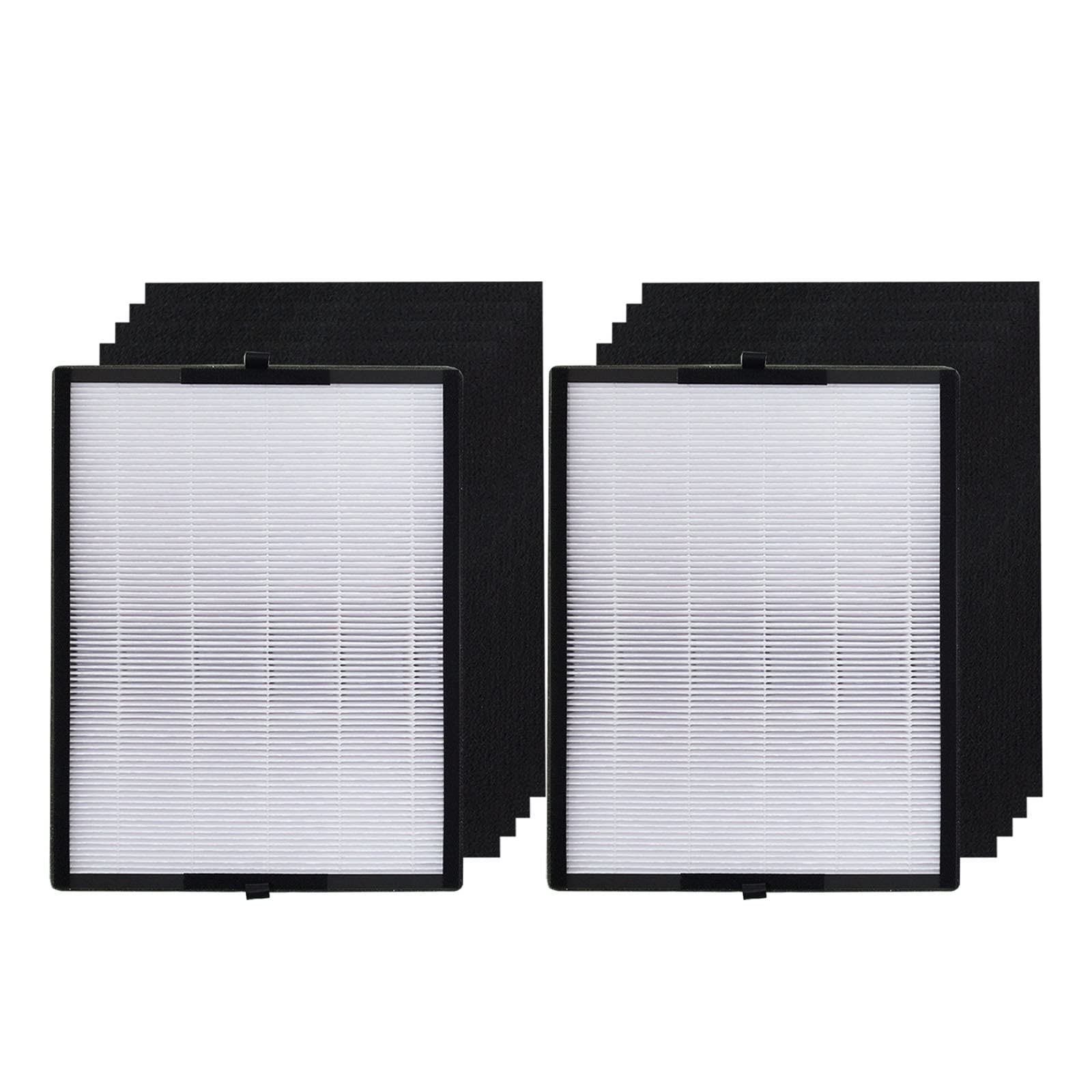 PUREBURG Replacement Filter Compatible with Alen 45i & Flex BreatheSmart Air Purifier B4-Fresh, FL40-Silver-Carbon, 2 x H13 HEPA + 8 x Activated Carbon Filters