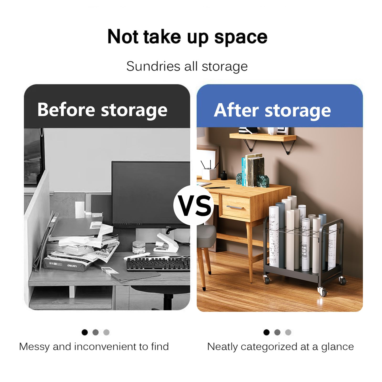 Blueprint Holder - Stuffygreenus 20- Slots Blueprint Storage for Architects, Engineers, Designers, Architectural Plan Storage, Blueprint Organizer for Large & Small Files, Portable Tube Storage Box