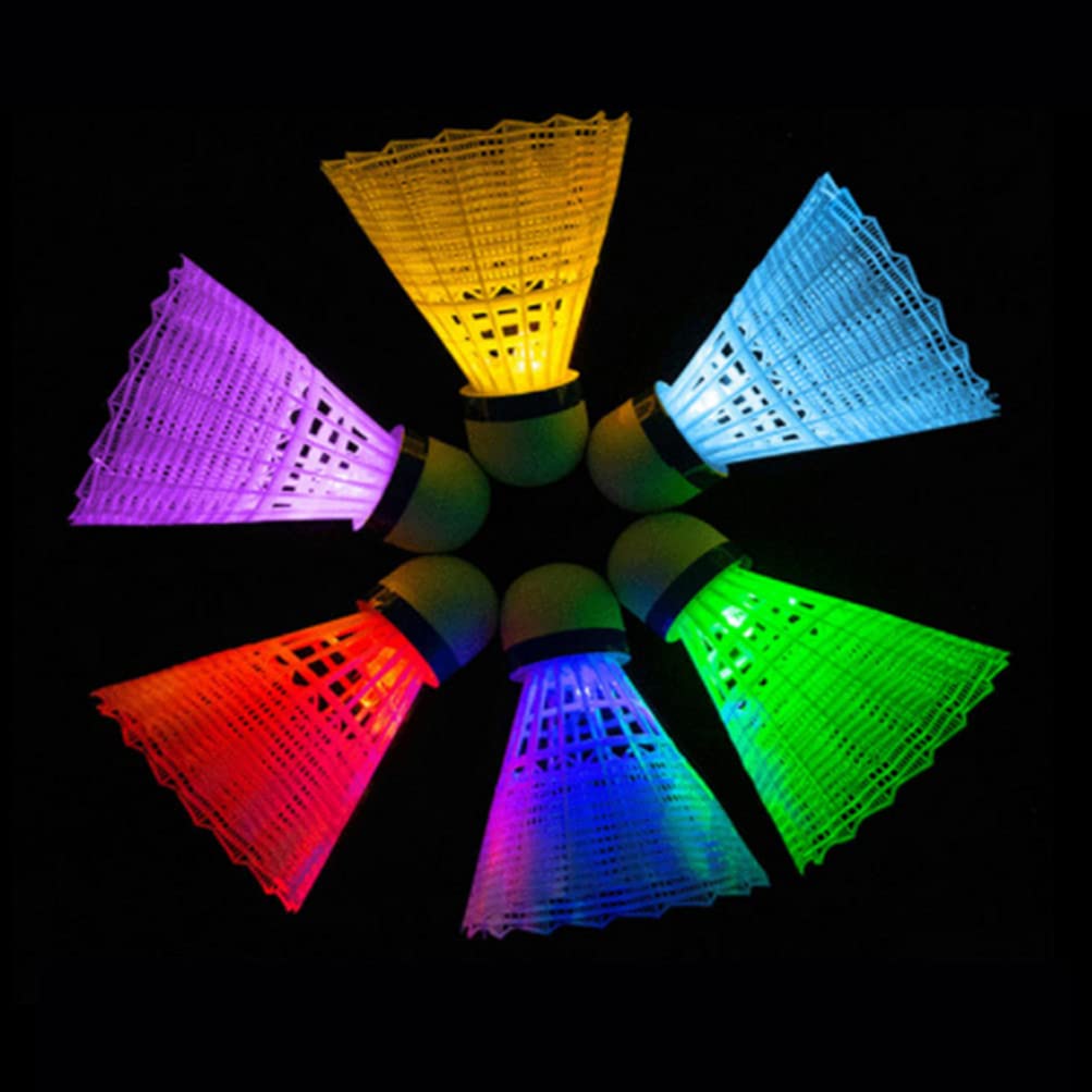 BESPORTBLE 6 Pcs LED Badminton Luminous Shuttlecocks Exercise Badminton (White Blue)