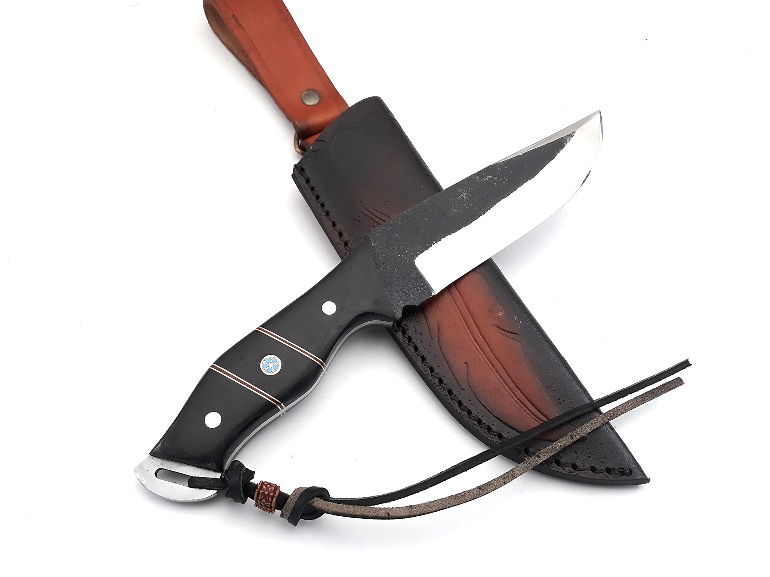 BLACK WOLF KNIVES Hunting Knife High Carbon 1095 Steel G10 handle, sharp and durable edge perfect grip with Leather Sheath β BW-4163