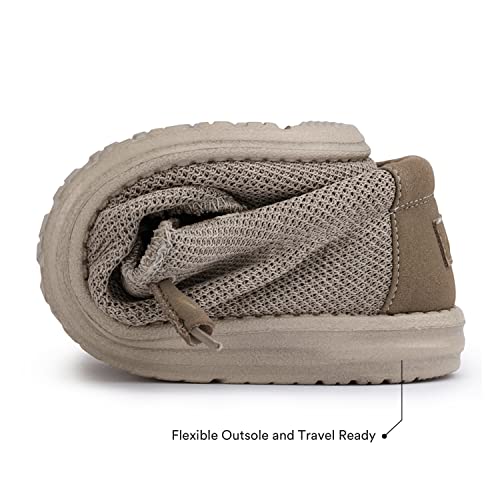 Hey Dude Men's Wally Sox Beige Size 8 | Men’s Shoes | Men's Lace Up Loafers | Comfortable & Light-Weight