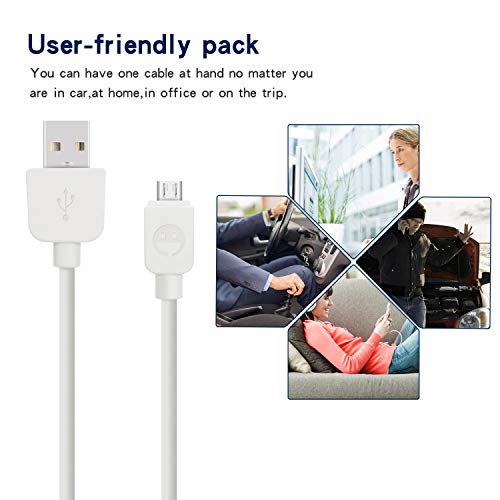 SMALLElectric Micro USB Cable (5-Pack, 6FT) Android Charger, Micro USB Charger Cable Long Android Phone Charger Cord for Samsung Galaxy S7 S6 Edge J7 S5,Note 5 4,LG 4 K40 K20,MP3,Kindle,Tablet,White