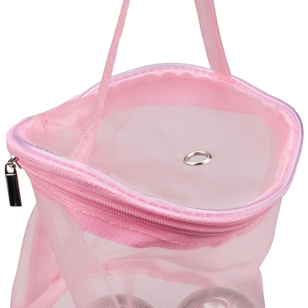 Craft County Mesh Yarn Holder with Carrying Handle β Collapsible Container to Store and Transport β Pink (Small)