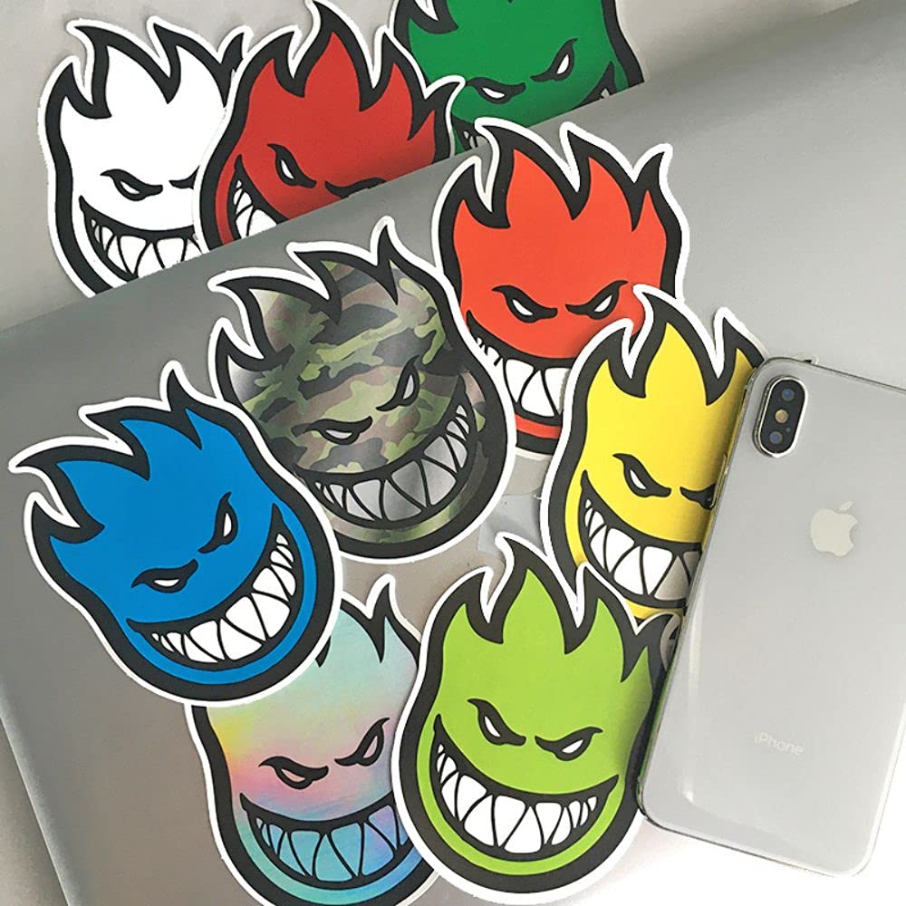 WaiYo 10 PCS Large Spit-Fire Stickers,4 Inches Stickers,Cool Flame Skateboard Stickers,Vinyl Waterproof Stickers for Laptop,Water Bottles,Luggage,Computer,Cellphone,Skateboard,Guitar
