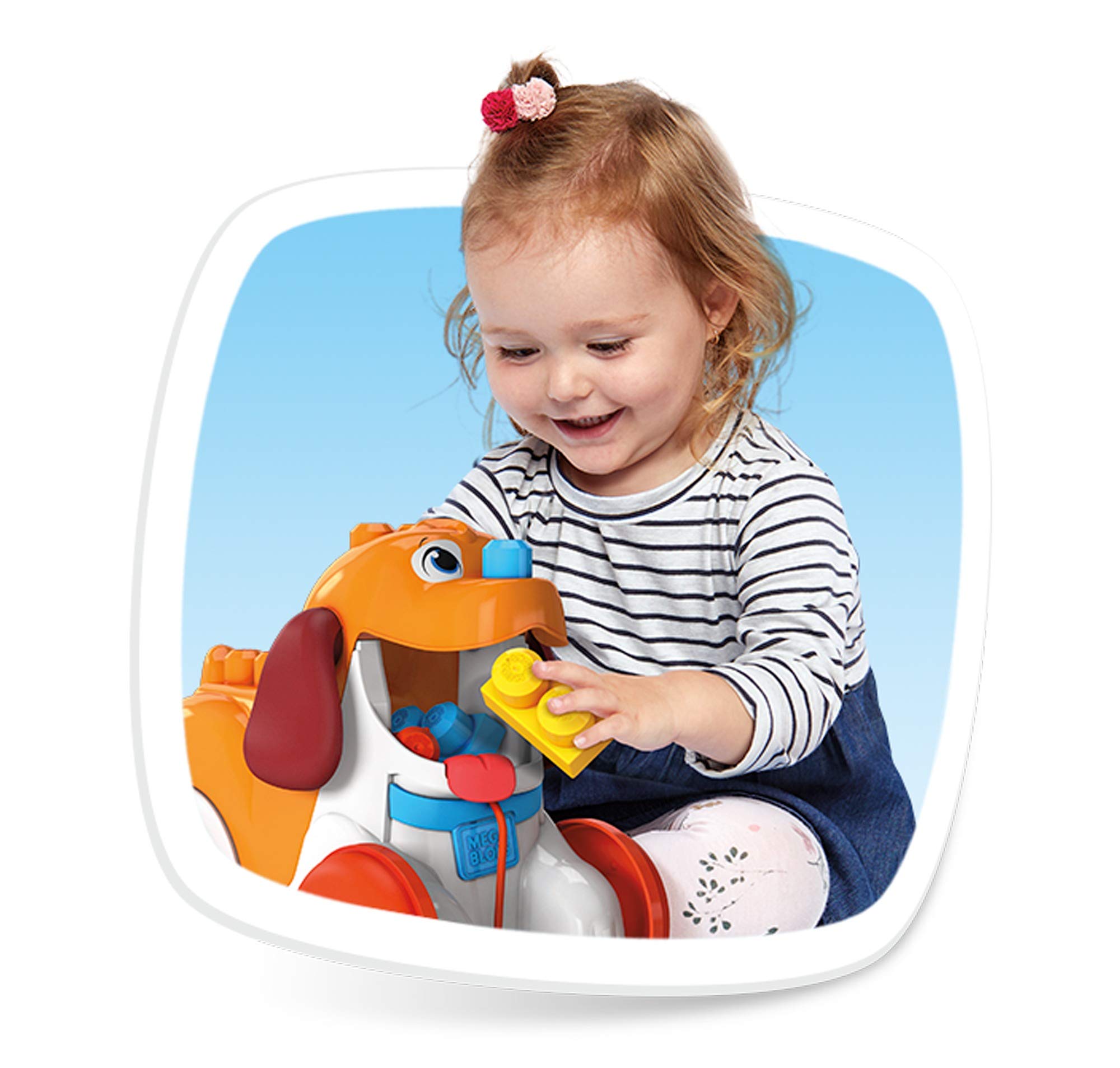Mega Bloks Pull-Along Puppy Preschool Building Set with Block Pooping, Multi (GNW63)