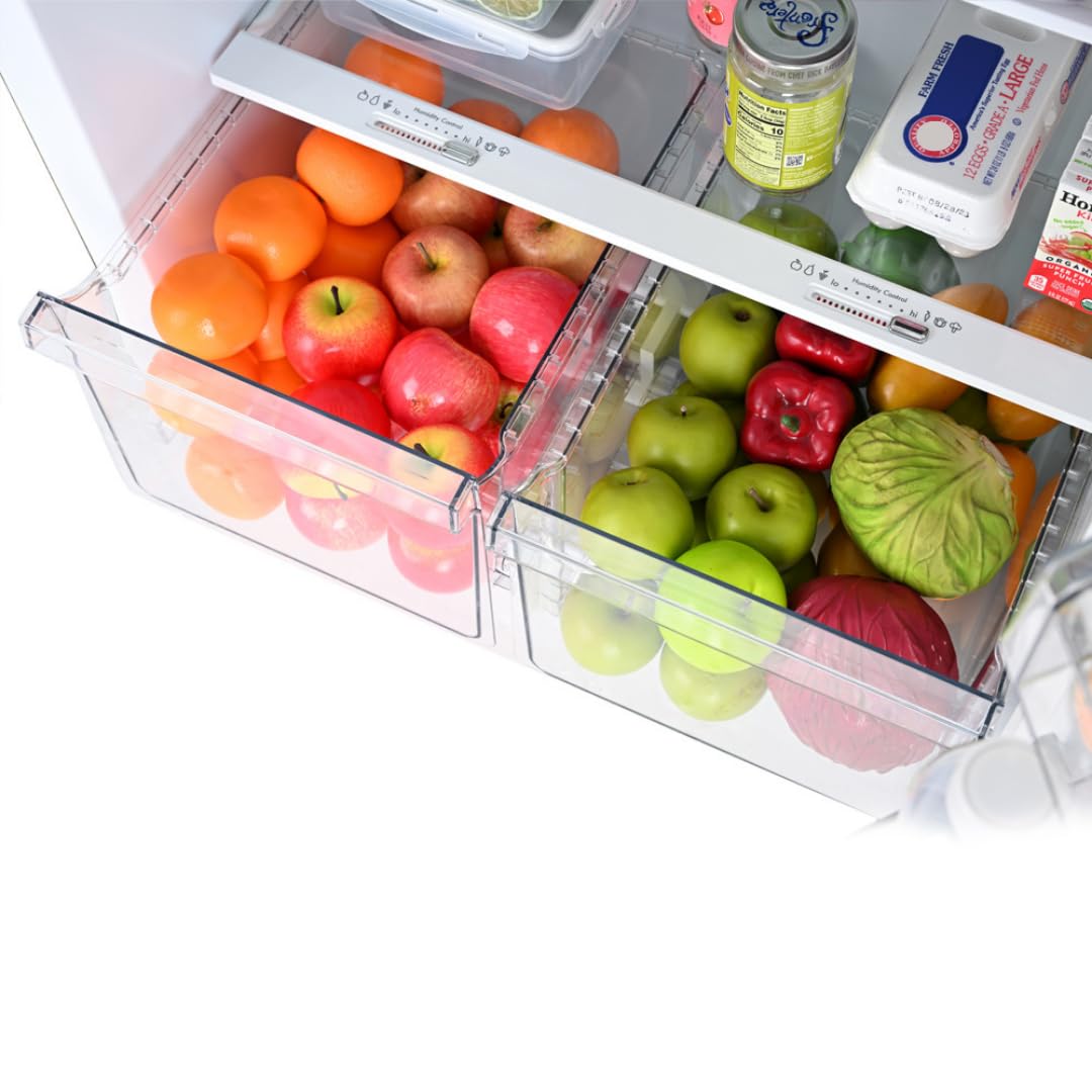 Kenmore 30 in. 18.2 cu. ft. Capacity Refrigerator/Freezer with Adjustable Glass Shelving, Humidity Control Crispers, Gallon Door Bins, ENERGY STAR Certified, Black