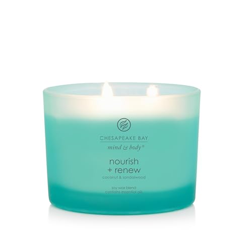 Chesapeake Bay Candle Mind & Body 3-Wick Coffee Table Jar Candle, Nourish + Renew (Coconut & Sandalwood)