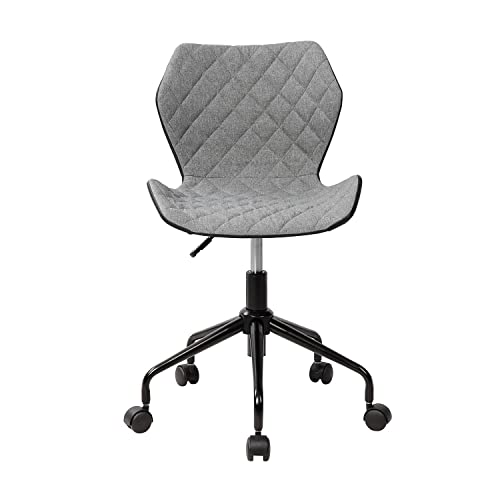 Techni Mobili Deluxe Modern Office Armless Task Chair, Grey 21.5D x 21W x 31H in