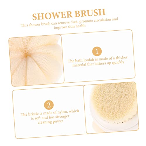Healeved 2pcs Long Handle Bath Brush Scrub Sponges Brush Cleaner Body Wash Sponge Shower Loofah Scrubber Back Scrubber Bath Mesh Sponge Dual-Sided Bath Brush Shower Brush Back Scrubbers One