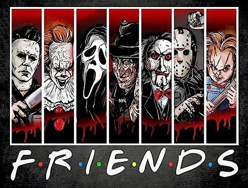 Mrnsiet 5D Diamond Painting Kits for Adults - Horror Friends Halloween Diamond Art Picture, Beginners DIY Full Drill Gem Art Crafts 14x22 Inch