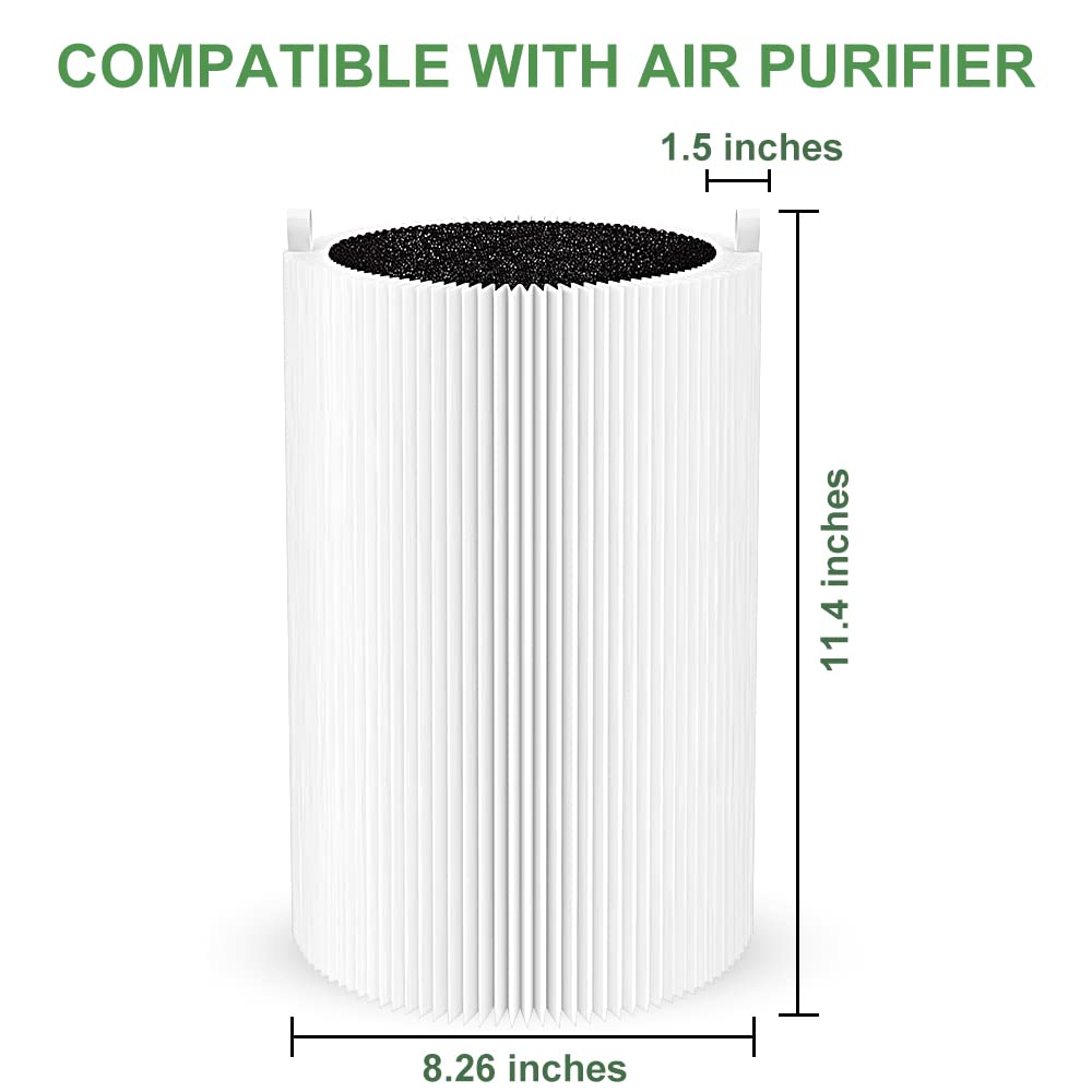 JASENG 411 Replacement Filters for Blueair Blue Pure 411, 411+, 411 Auto and Mini Air Purifier H13 True HEPA and Activated Carbon Filter