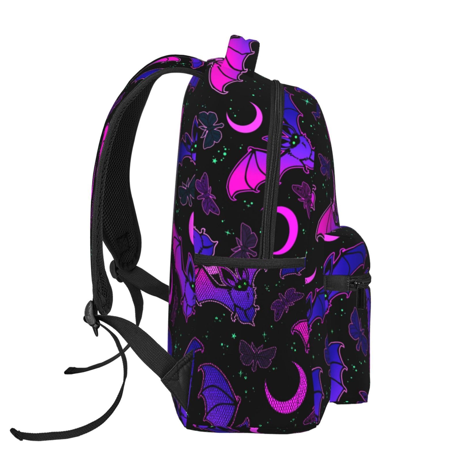 Beoek Bats Under The Stars Large Capacity Casual Backpack Lightweight Adjustable For Man For Woman