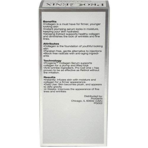 ProGenix Collagen Face Serum Skin Care Moisturizer Booster. Instant Plumping Serum With Hyaluronic Acid To Plump Fine Lines. 1 Fl Oz