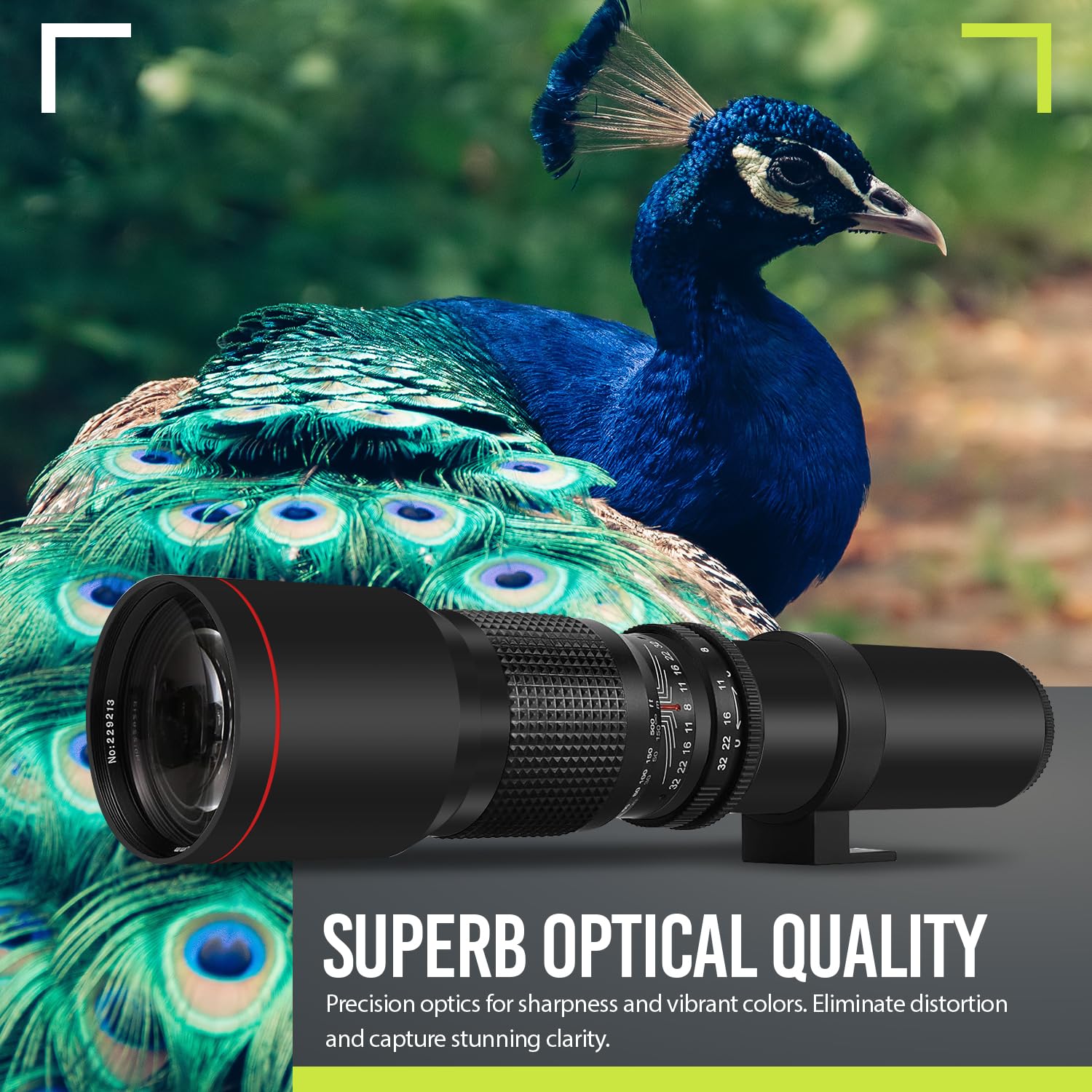 Big Mike’s High-Power 500mm/1000mm f/8 Manual Telephoto Lens for Nikon DSLR, Black