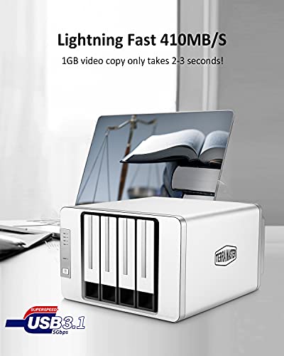 TERRAMASTER D4-300 USB 3.1(Gen1) Type-C Storage External Hard Drive Enclosure Hot Swappable (Diskless)