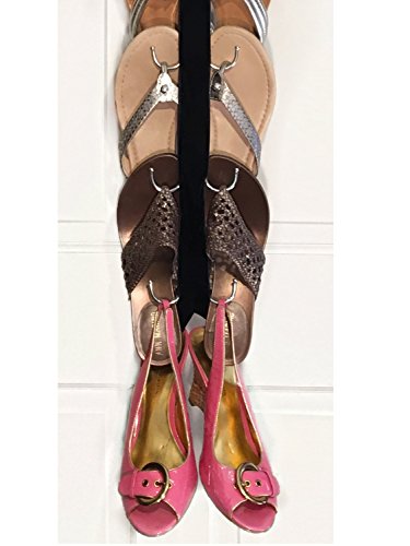 New- Flip Flop and Sandal Hanger by Boottique - Black Velvet Ribbon with Metal Hooks