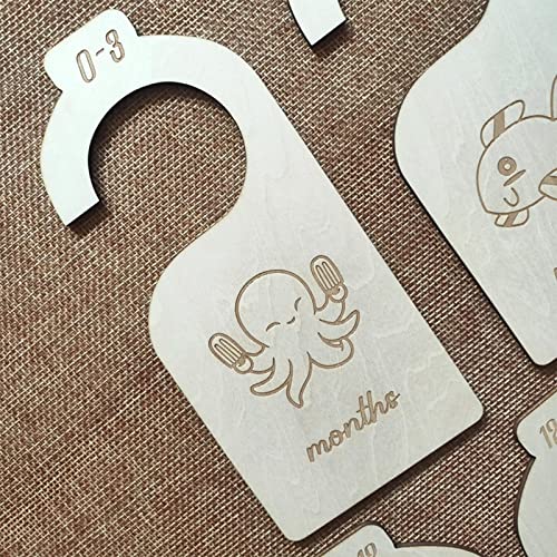 MERIGLARE 7Pcs Wooden Baby Closet Dividers Durable Baby Closet Dividers Hangers New Mom Gift