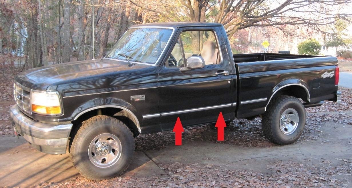 Black Chrome Side Body Trim Molding Replacement for 1992-1996 F150, F250, F350, Bronco - 2" Wide (Quarter Roll - 6 ft)
