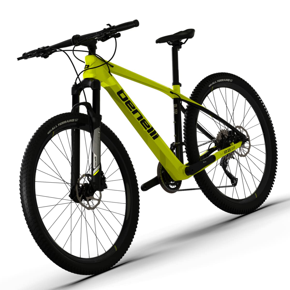 Benelli Bike 29'' Carbon Mountain 18 Speed, Brake Disc, Light-Weight Hardtail Frame (Large, Yellow Black) M22 4.0 ADV 29 CARB