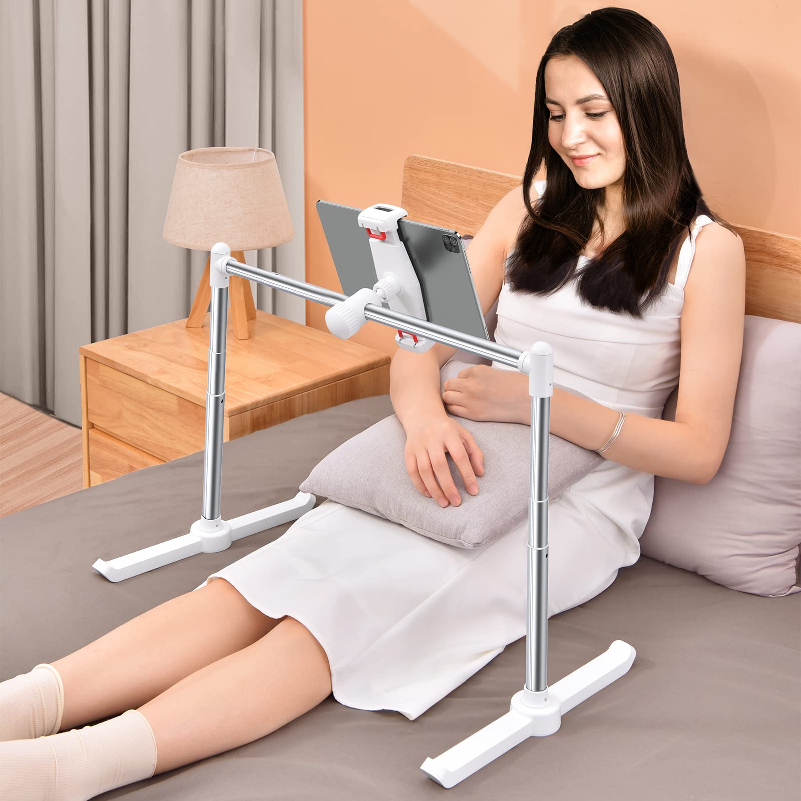 bifine Tablet Stand for Bed and Sofa Laying Down, 360 Degree Rotating, Adjustable Width and Height Bed Tablet Mount for Single or Two Persons, Fit to iPad Cellphone Tablet Kindle