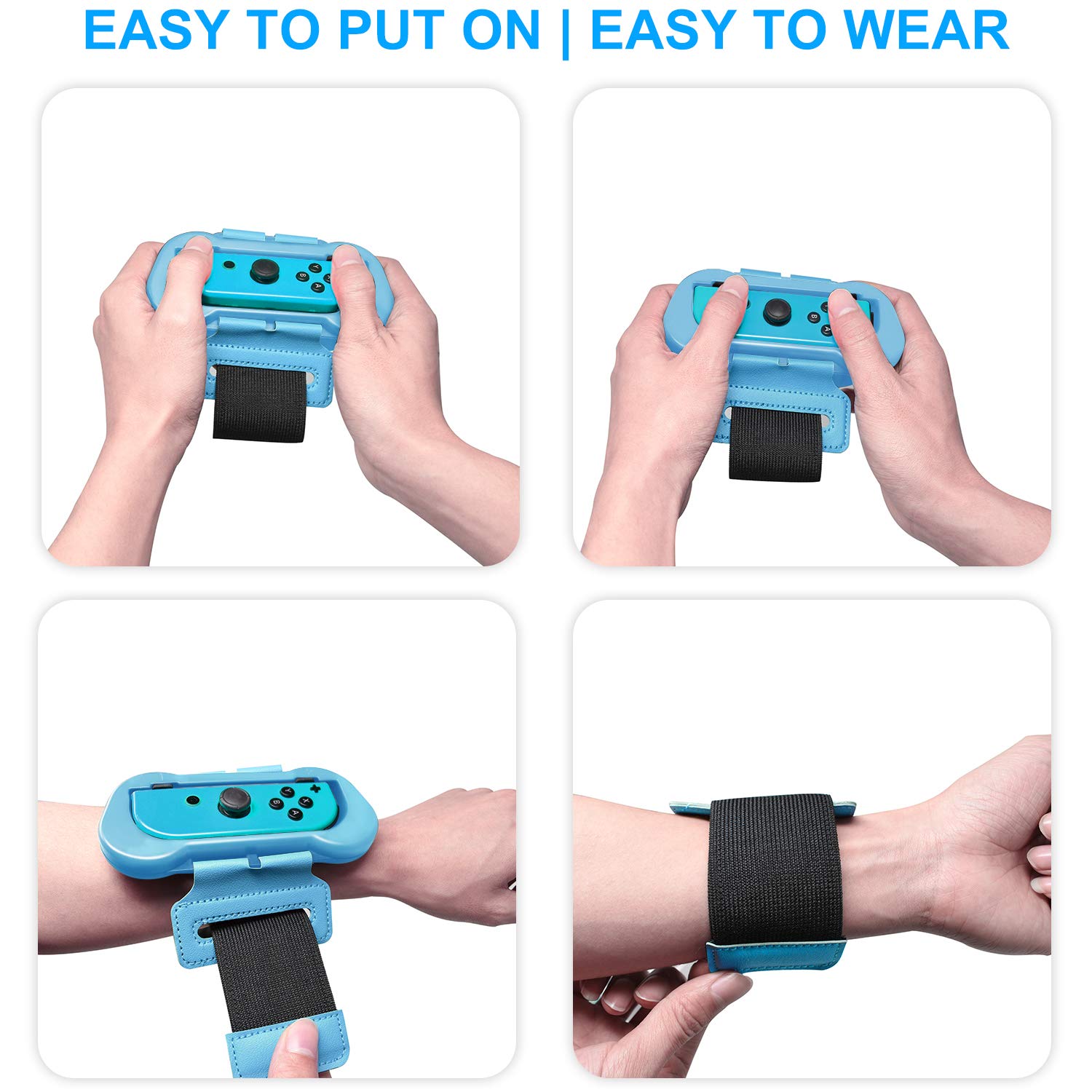 MENEEA Wrist Strap Compatible with Just Dance 2025 2024 2023/for Zumba Burn It Up,Adjustable Wrist Bands for Nintendo Switch & OLED Model for Joy-Cons,Two Size for Adults & Children,2 Pack Red/Blue