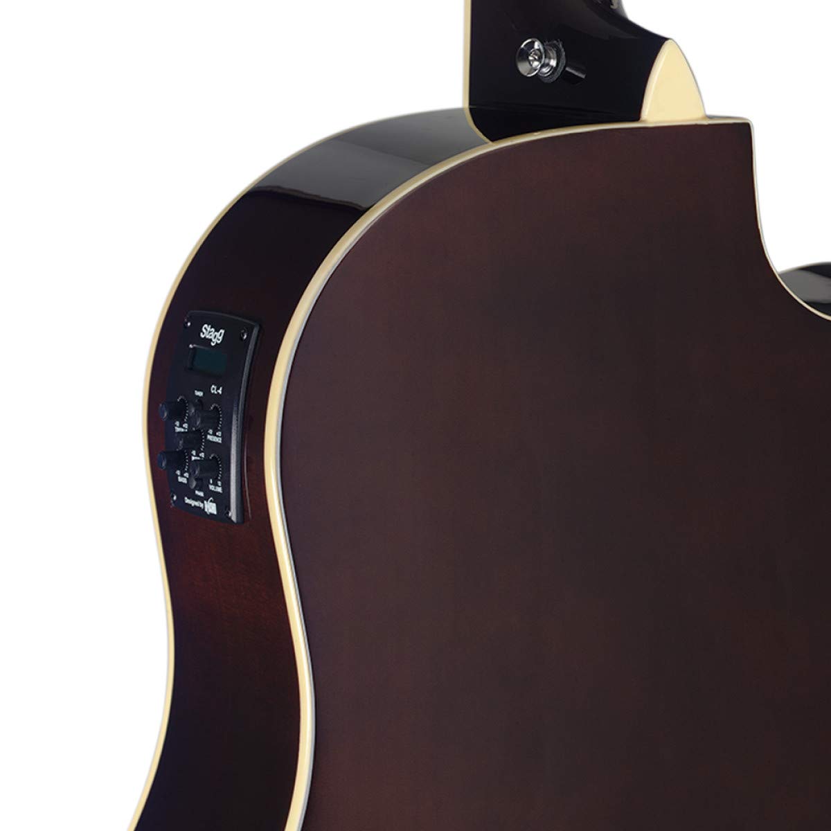 Stagg 6 String Acoustic-Electric Guitar, Left, Sunburst (SA35 DSCE-VS LH)