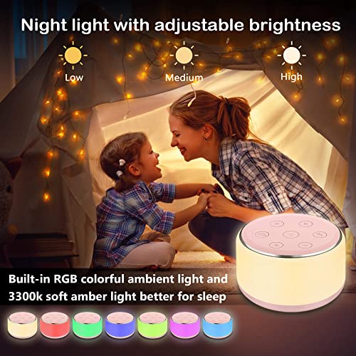 Sound Machine Baby for Sleeping β Portable White Noise Machine for Kids Adults with Night Light, 34 Soothing Noises, USB Rechargeable Sleep Machine for Nursery Lullaby
