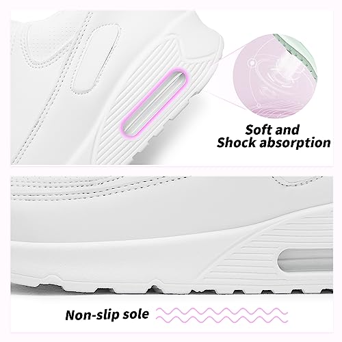 Iarus Women’s Walking Shoes White Running Sneakers Comfortable Fashion Tennis Shoes for Womens(white08)