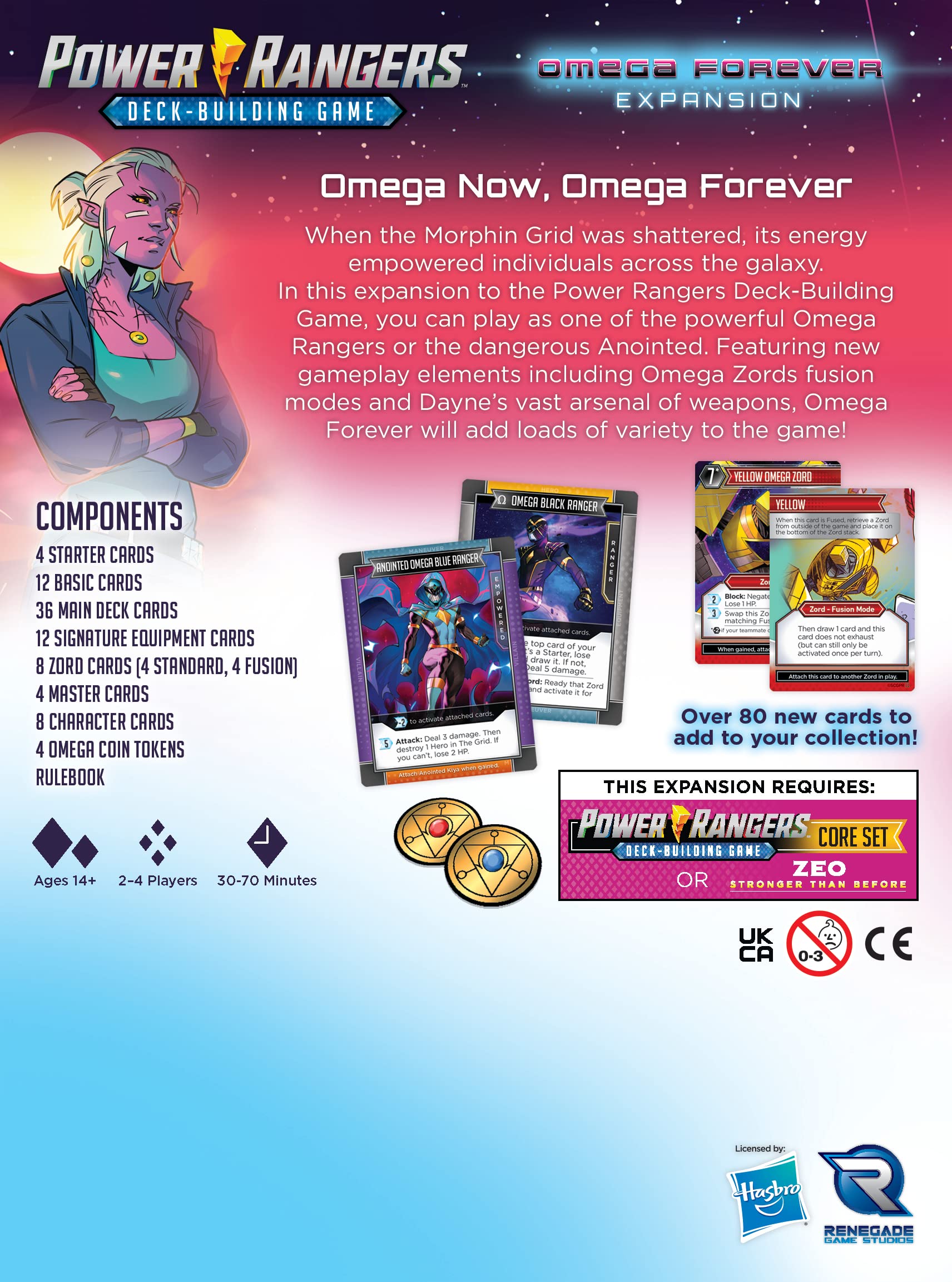 Renegade Game Studios Power Rangers Deck-Building Game: Omega Forever Expansion - Explansion to Power Rangers Deck-Building Game Core Set. Ages 14+, 2-4 Players, 30-70 Min,Multi