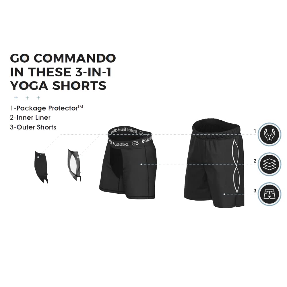 Brutal Buddha Men's Athletic Shorts - Workout Shorts for Men, 4-Way Stretch Premium Active Yoga Performance Gym Shorts - Premium Quality Recycled Nylon & Lycra, Zipper Closure - Green - Medium