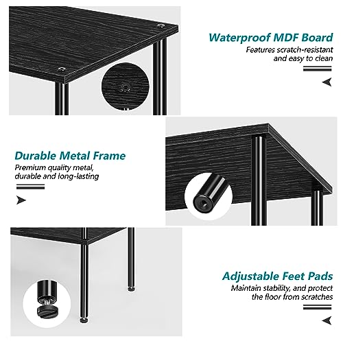 Black Console Table 31.5'' Narrow Entryway Table for Entry Industrial Sofa Tables with 3-Tier Storage Shelves for Living Room, Foyer, Hallway Table Entrance Table