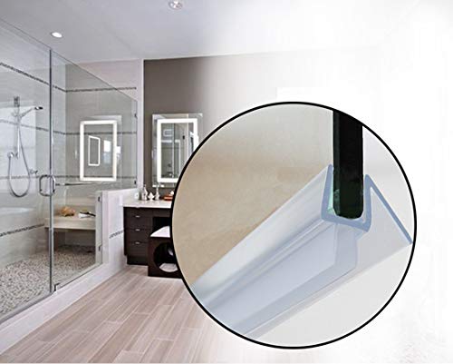 Butecare Premium Frameless Shower Door Bottom Seal Strip - Glass Door Side Seal Sweep (3/8β x 39β, Clear Vinyl)