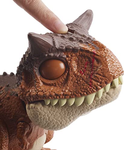 Mattel Jurassic World Camp Cretaceous Action Figure, Chompin’ Carnotaurus Toro Dinosaur Toy with Chimping & Other Motion