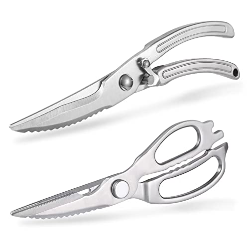 Heavy Duty Forged Poultry Shears,SinYe All PurPose Kitchen Shears with Magnetic Holder for Fridge,Pack of 2
